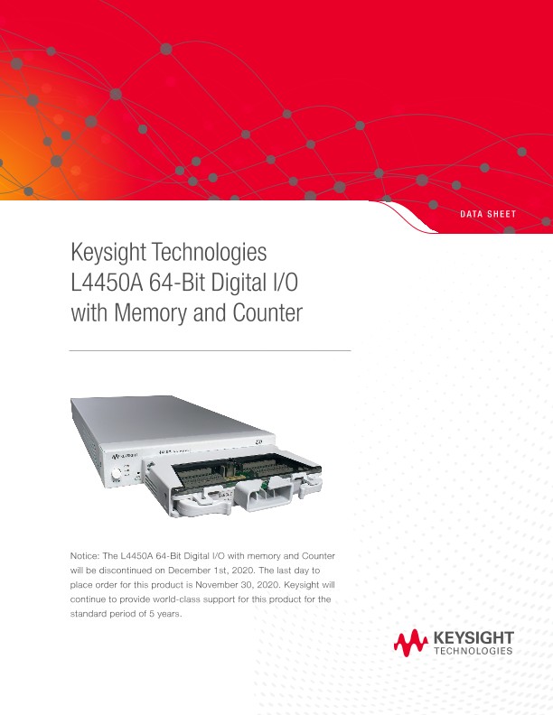 L4450A 64-Bit Digital I/O with Memory and Counter PDF Asset Page | Keysight